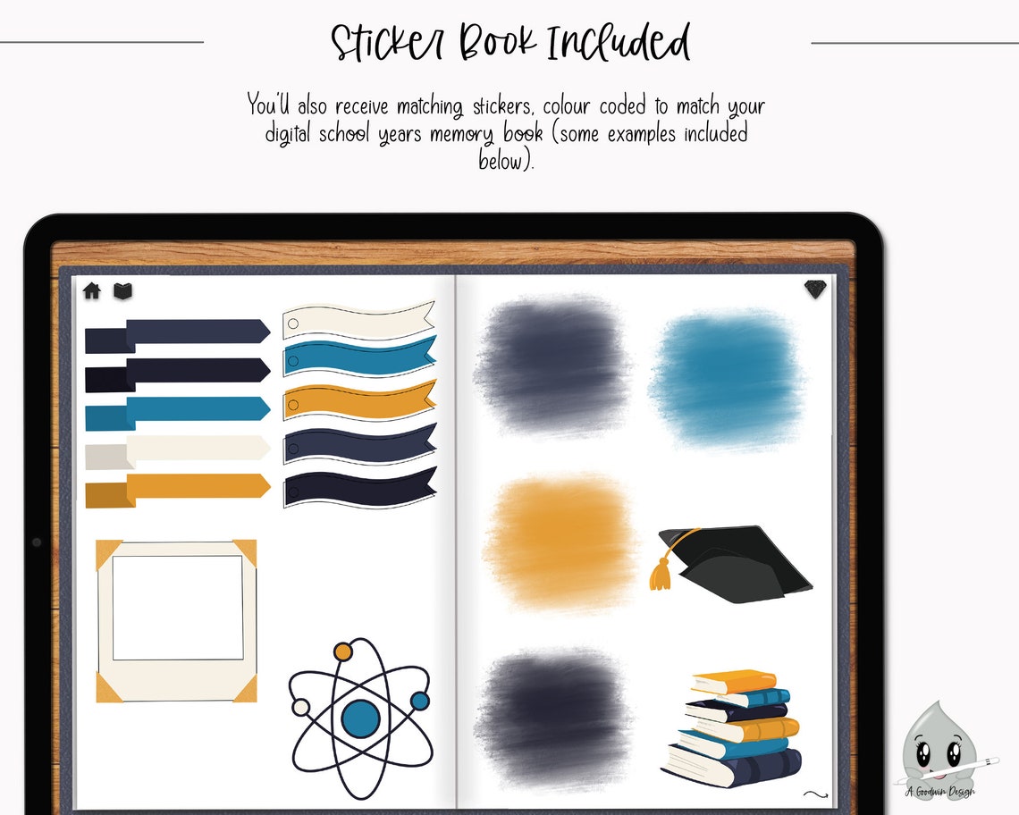 Digital School Years Memory Book for Goodnotes or Xodo | iPad Memory ...
