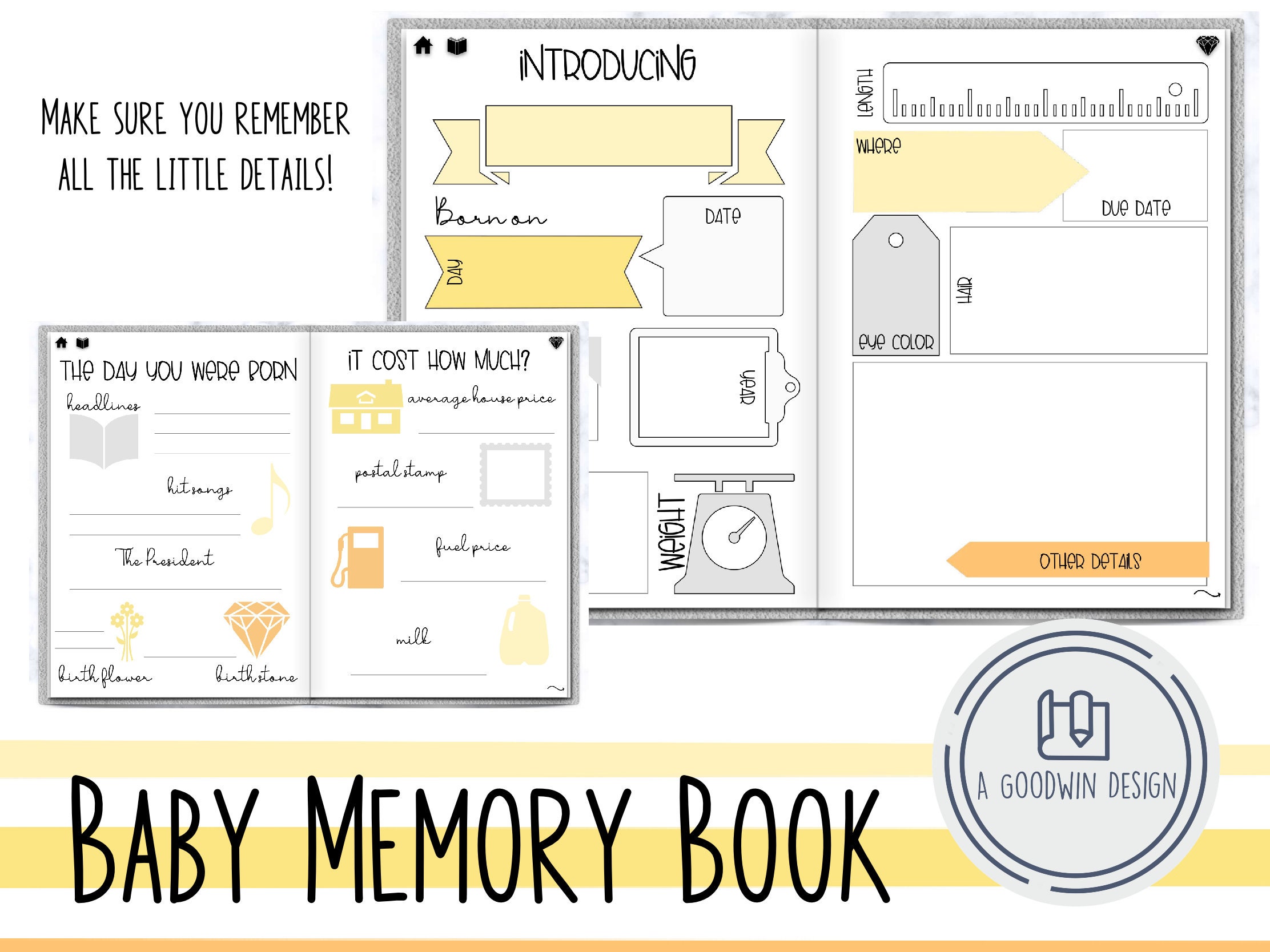 Digital Babys First Year Memory Book for Goodnotes or Xodo | Etsy