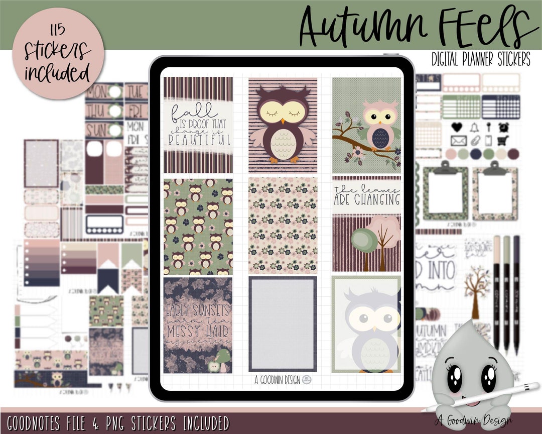 Autumn Feels Weekly Digital Planner Stickers | Goodnotes Planner ...
