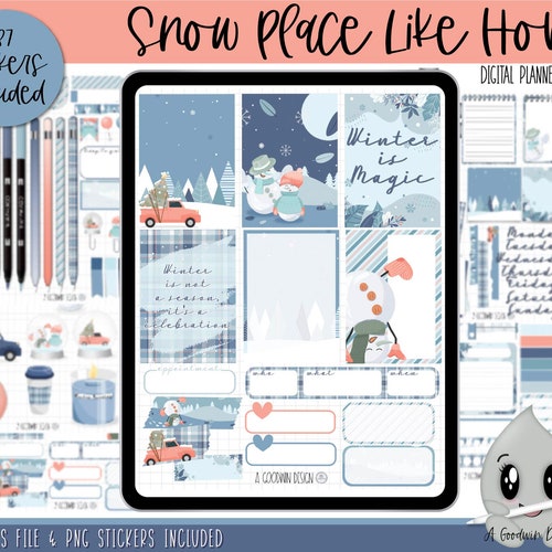 Winter Digital Planner Stickers Digital Stickers Goodnotes - Etsy