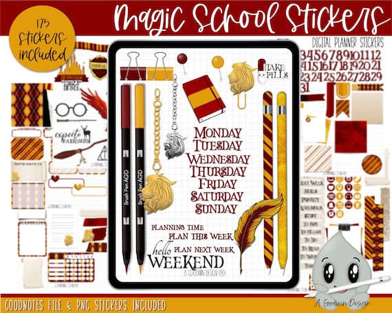 Magic School Digital Planner Stickers Decorative Sticker | Etsy