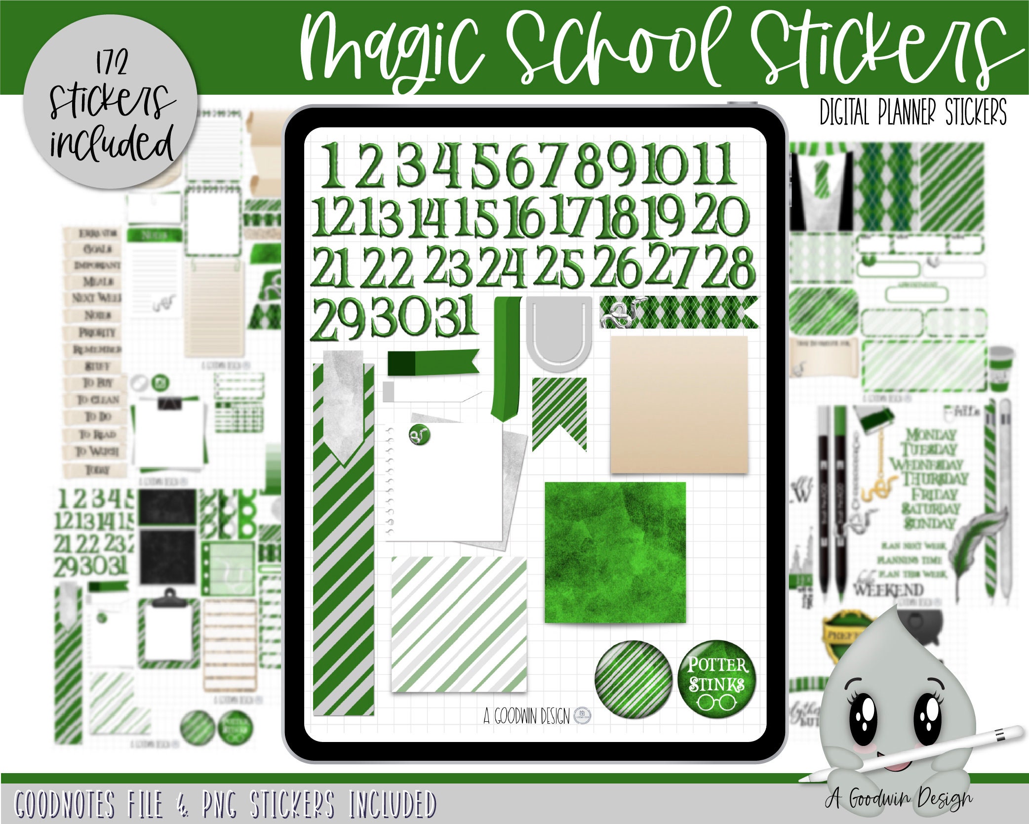 Magic School Digital Planner Stickers Decorative Sticker | Etsy