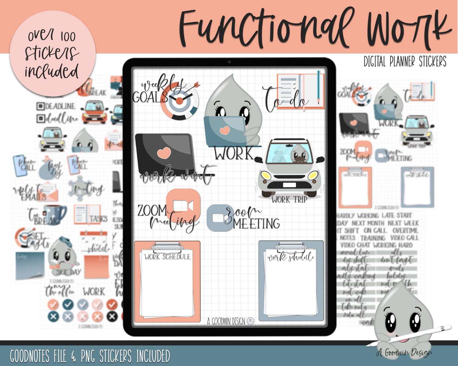 Work Functional Planner Stickers Decorative Sticker Set - Etsy UK