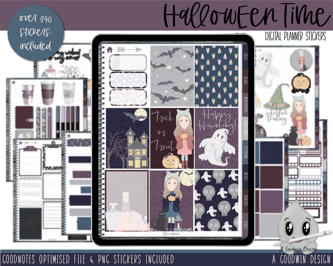 Halloween Time Weekly Digital Planner Stickers | Goodnotes Planner ...