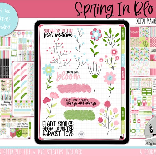 Digital Planner Spring Stickers Goodnotes Stickers Ipad - Etsy