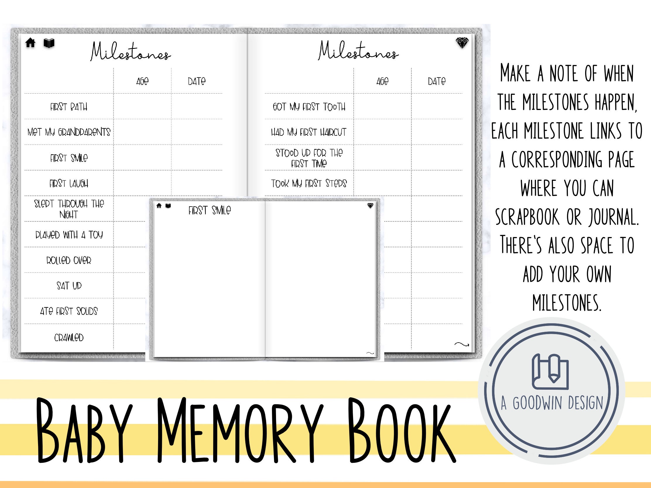 Digital Babys First Year Memory Book for Goodnotes or Xodo | Etsy