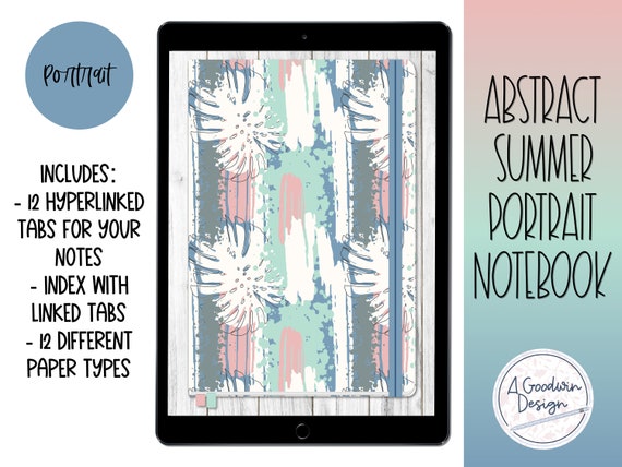 Abstract Summer Digital Notebook Digital Notebook | Etsy