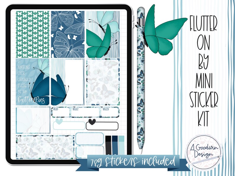 Flutter On By Digital Planner Stickers Decorative Sticker | Etsy