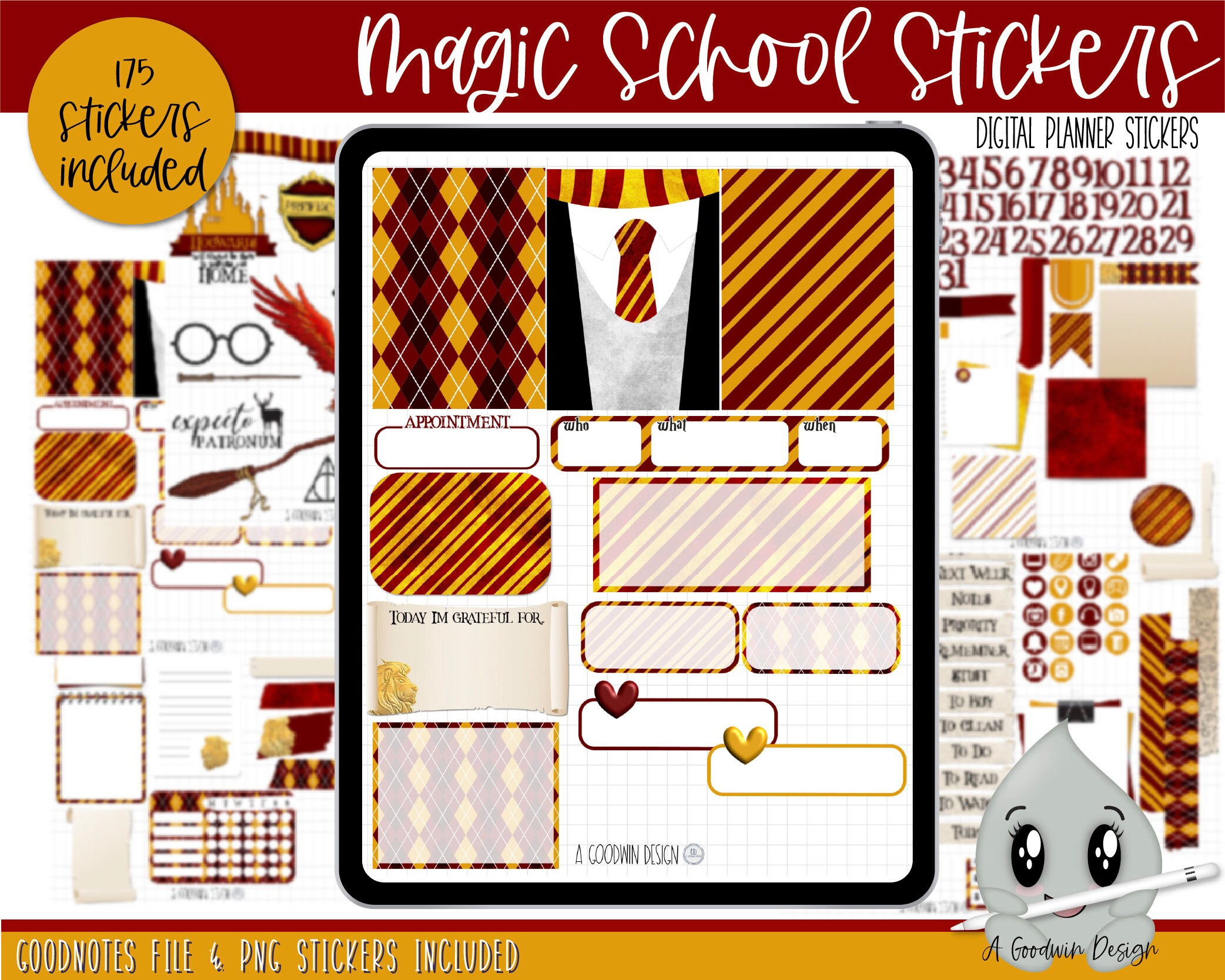Magic School Digital Planner Stickers Decorative Sticker | Etsy