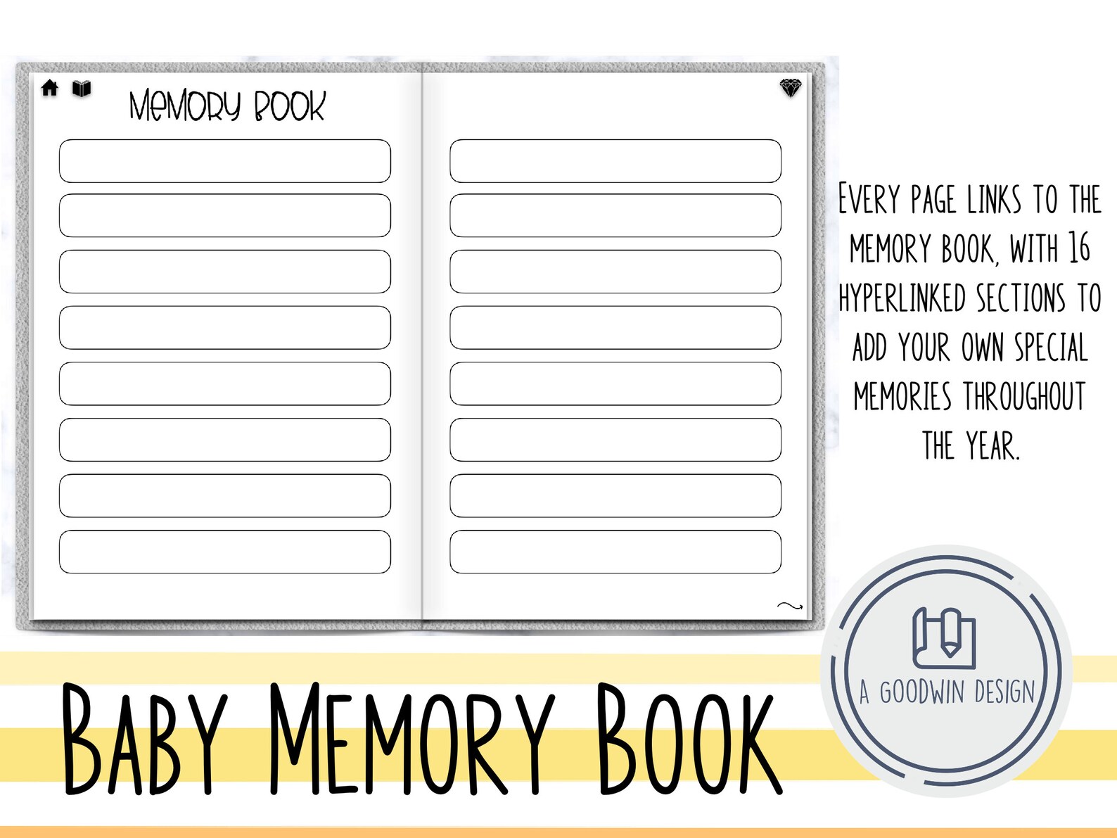 Digital Babys First Year Memory Book for Goodnotes or Xodo | Etsy
