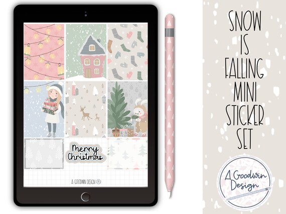 Snow Is Falling Digital Planner Stickers Mini Sticker Kit | Etsy