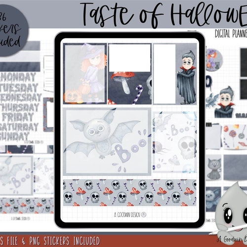 Halloween Time Weekly Digital Planner Stickers Goodnotes - Etsy