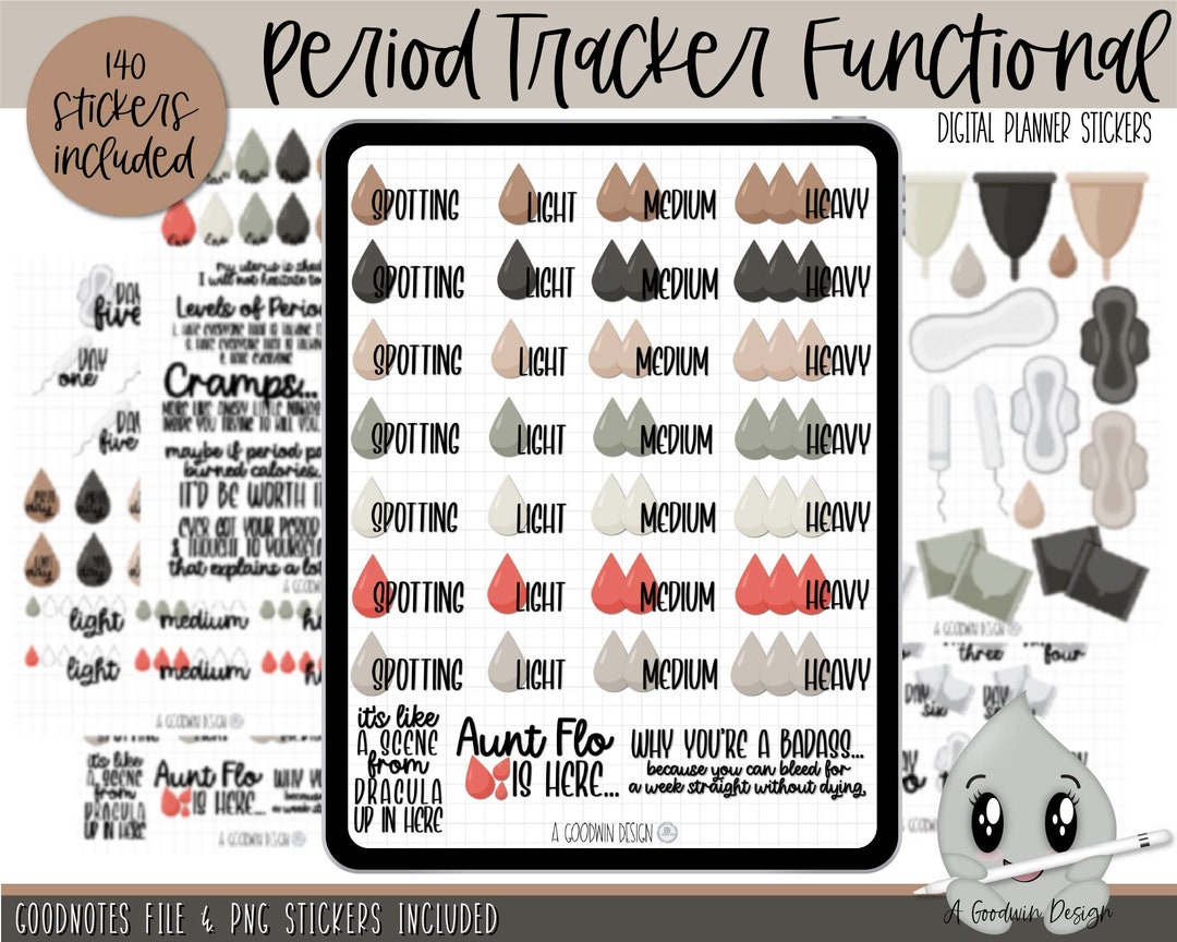 Functional Period Tracker Stickers L Planner Stickers | Functional ...