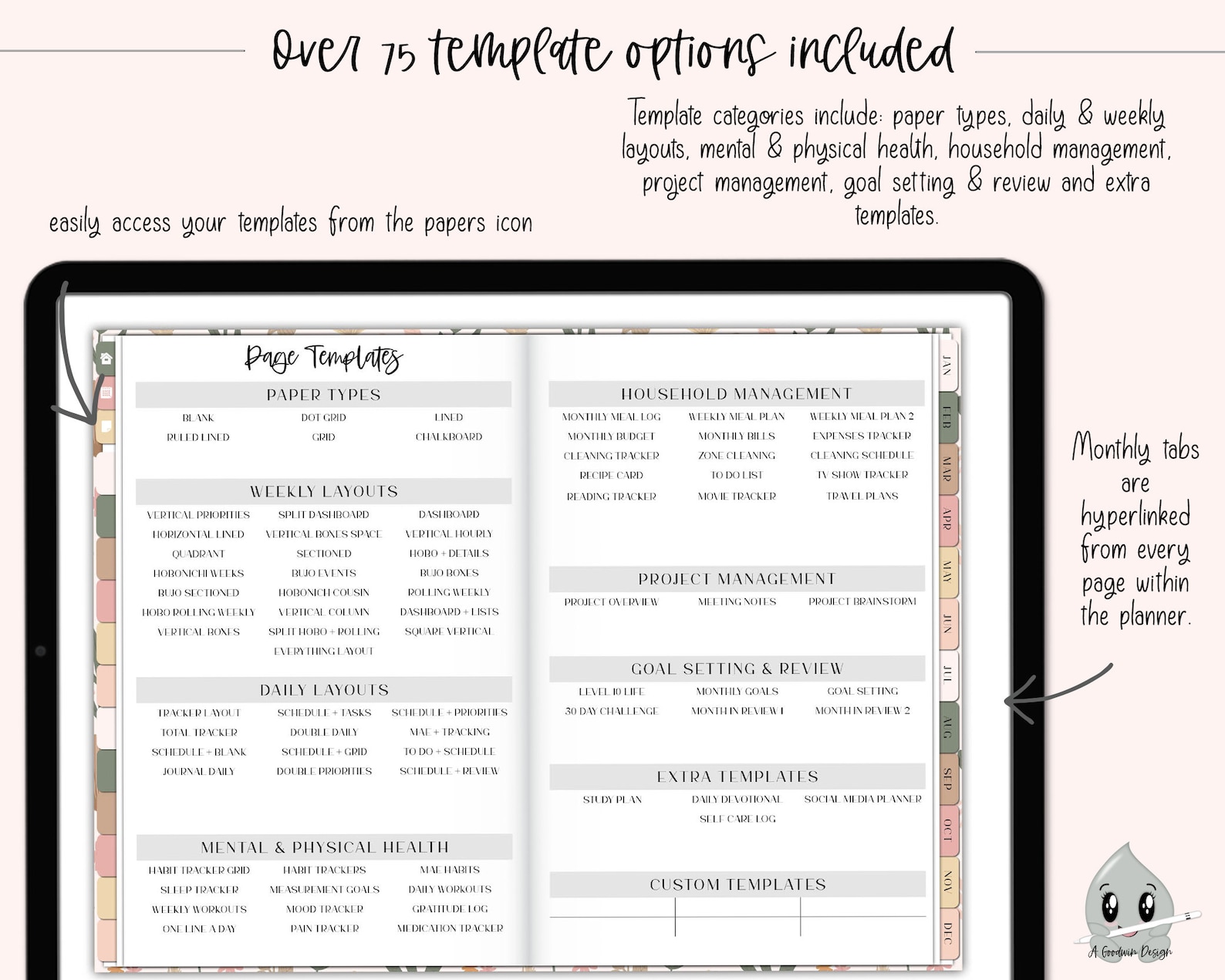 Neutral Boho Undated Digital Planner | Digital Planning | Goodnotes ...