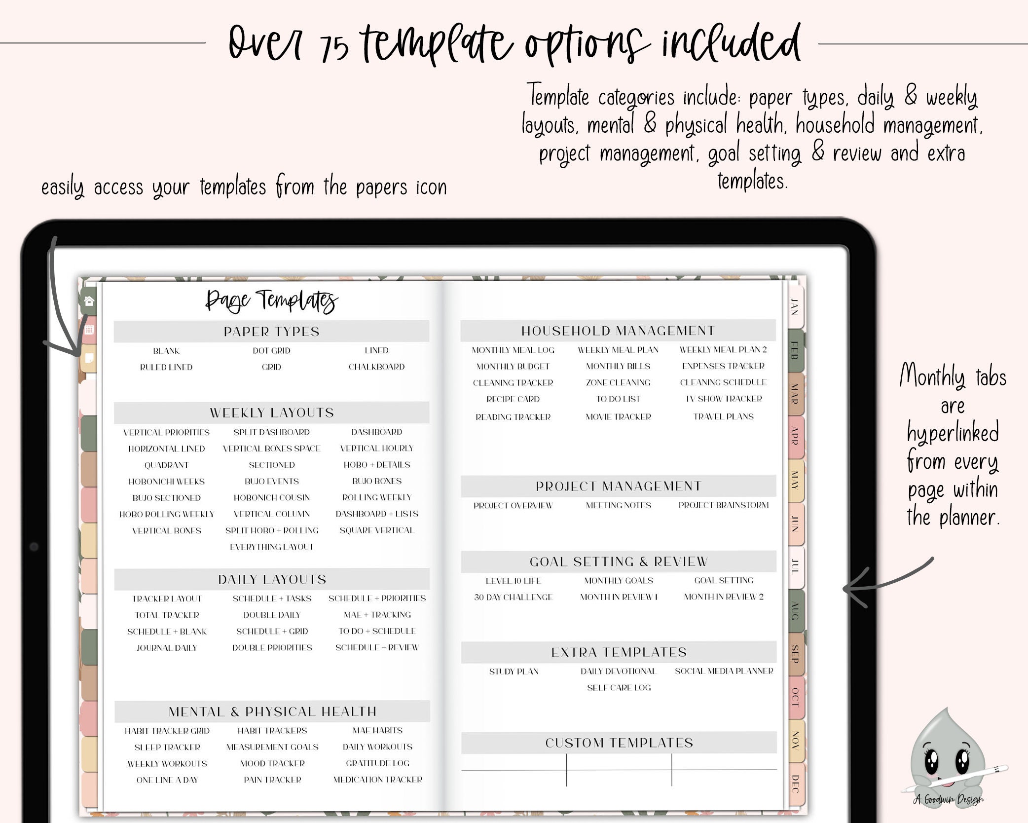 Neutral Boho Undated Digital Planner | Digital Planning | Goodnotes ...
