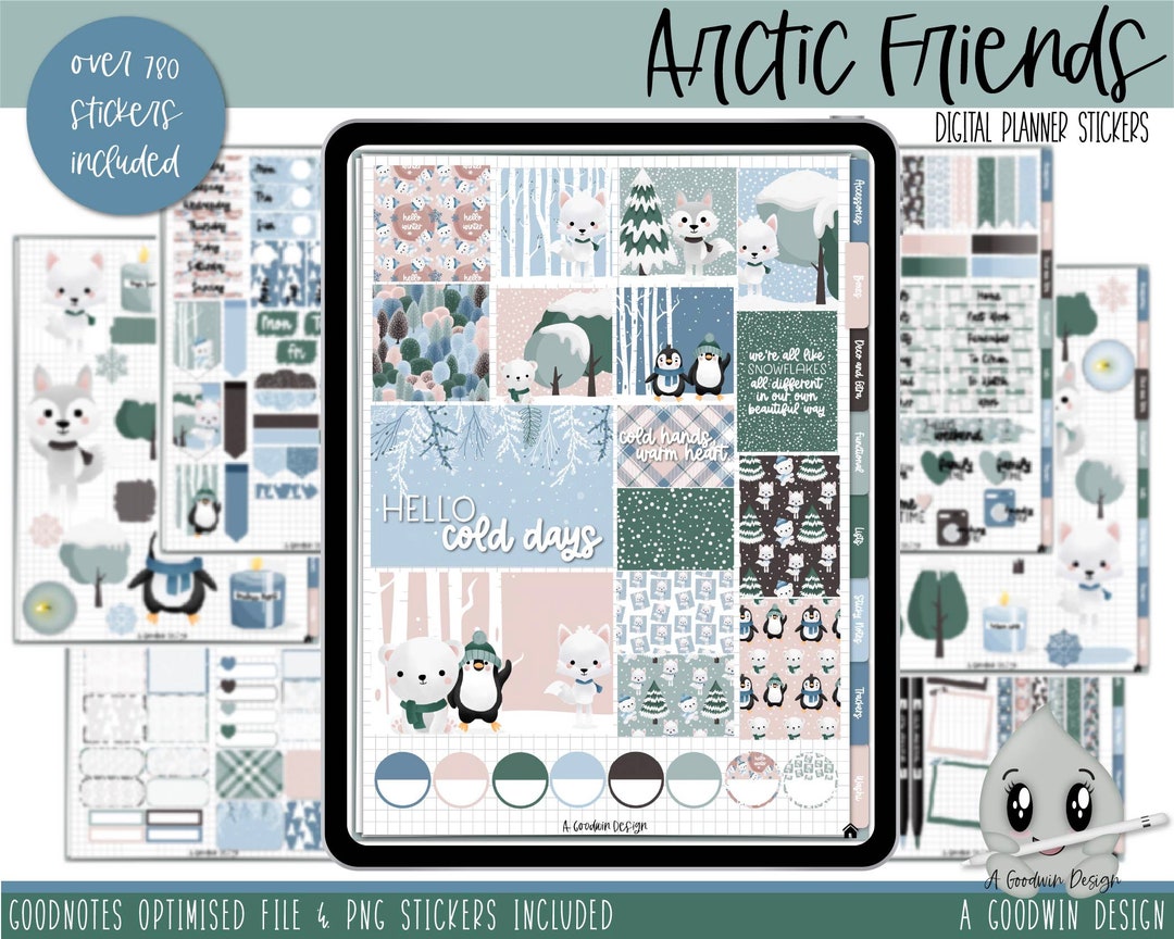 Arctic Friends Digital Planner Stickers | Goodnotes Planner Stickers ...