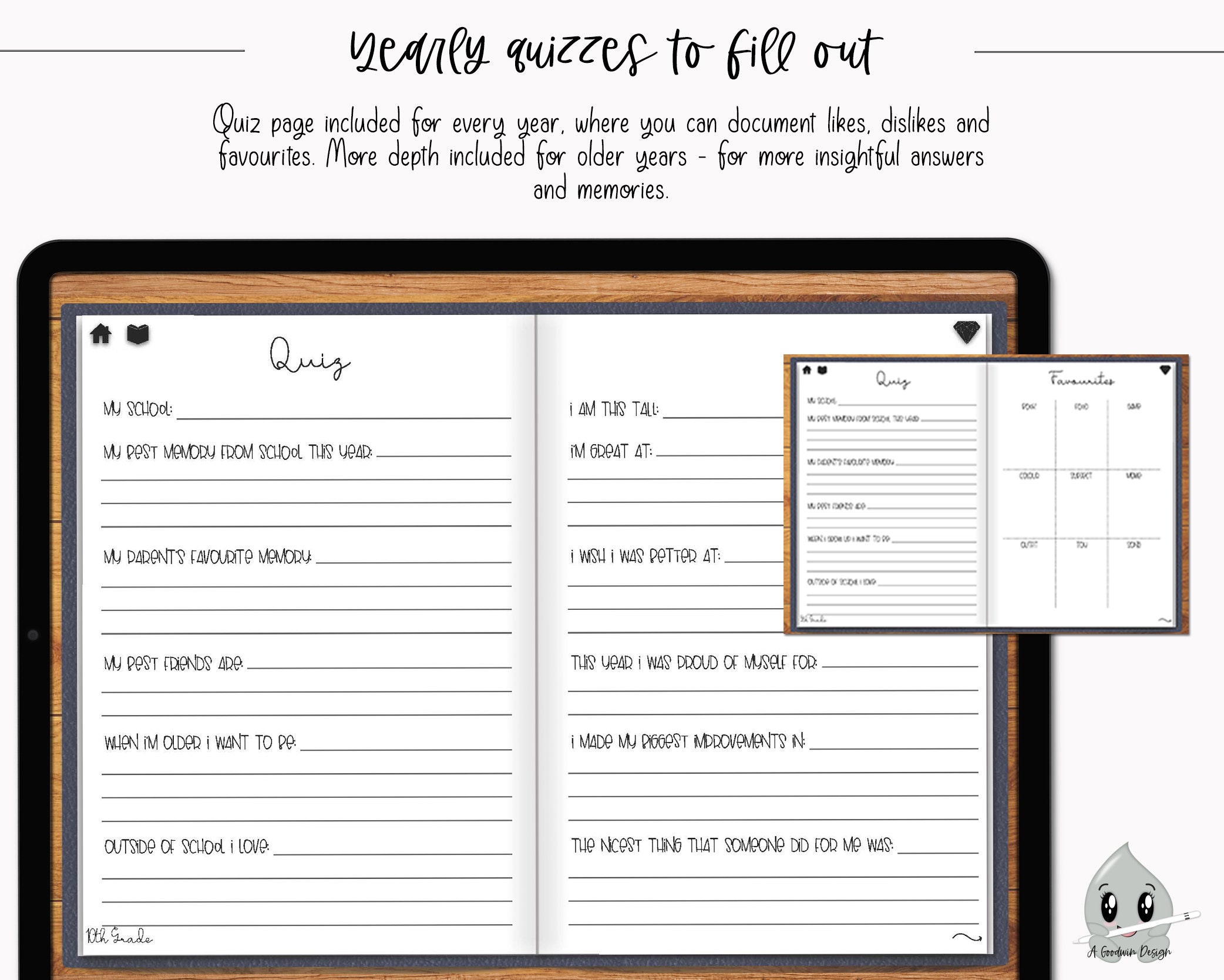 Digital School Years Memory Book for Goodnotes or Xodo Ipad | Etsy