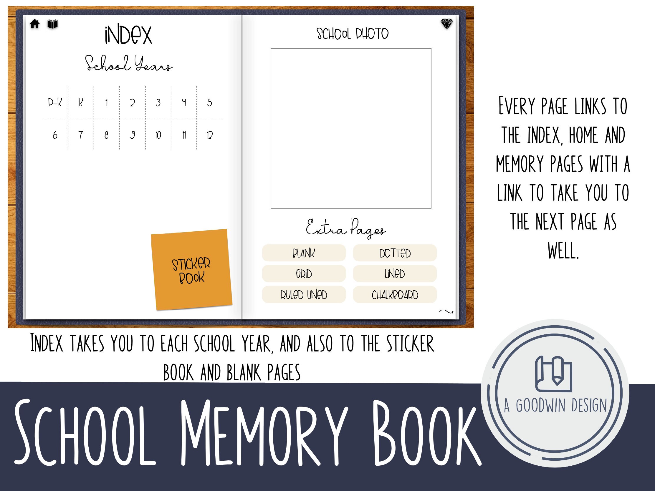 Digital School Years Memory Book for Goodnotes or Xodo IPad | Etsy