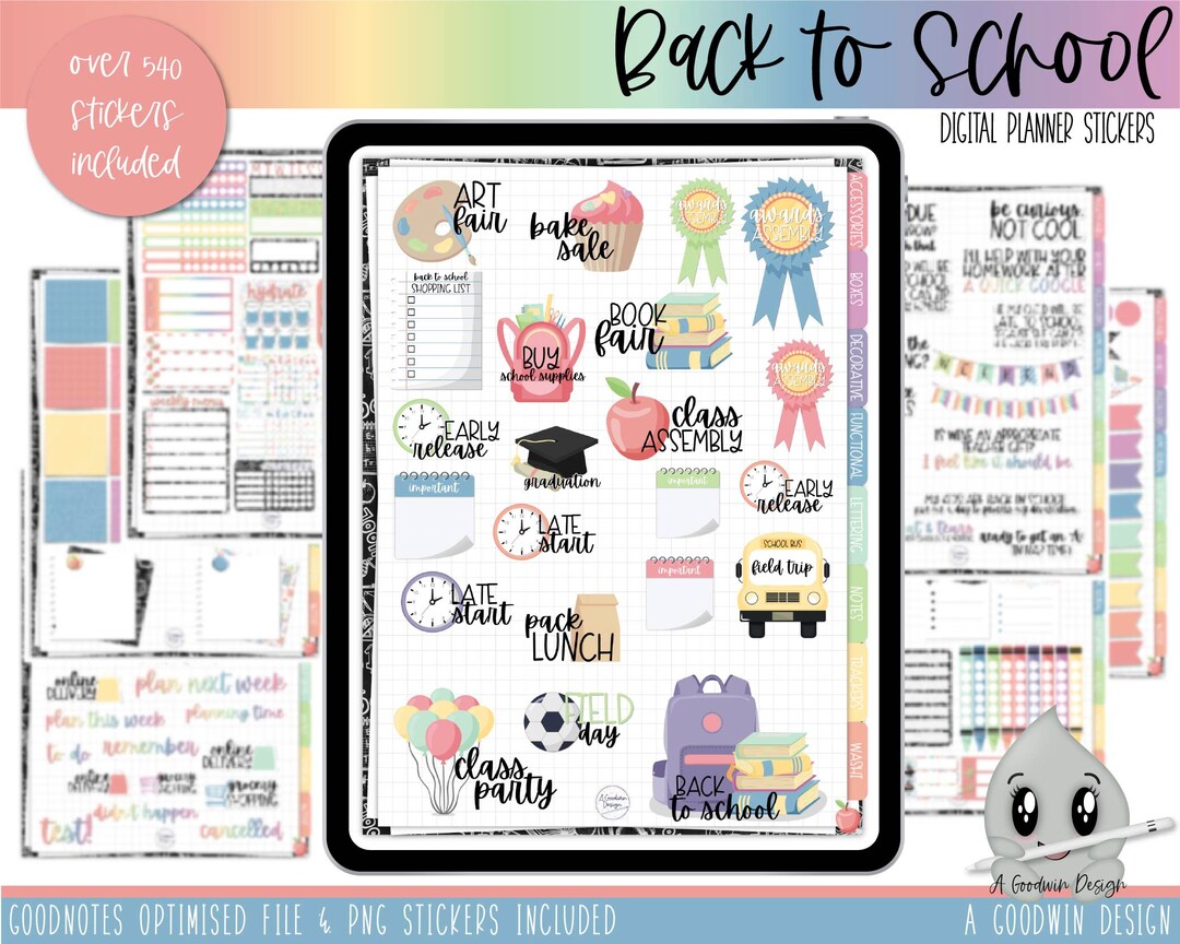 Back to School Bundle Digital Planner Stickers | Goodnotes Planner ...