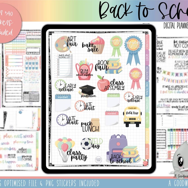 School Digital Planning Stickers - Etsy