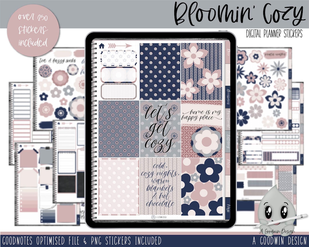 Bloomin’ Cozy Weekly Digital Planner Stickers | Goodnotes Planner ...