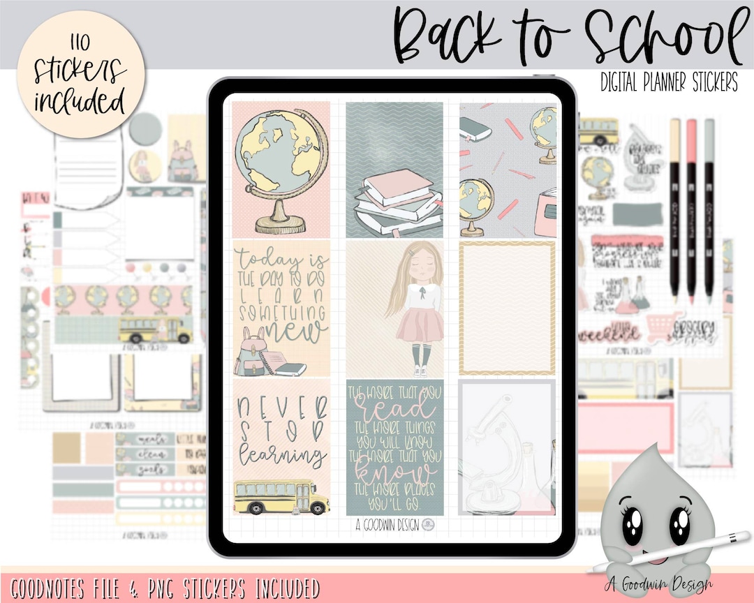 Back to School Weekly Digital Planner Stickers | Goodnotes Planner ...