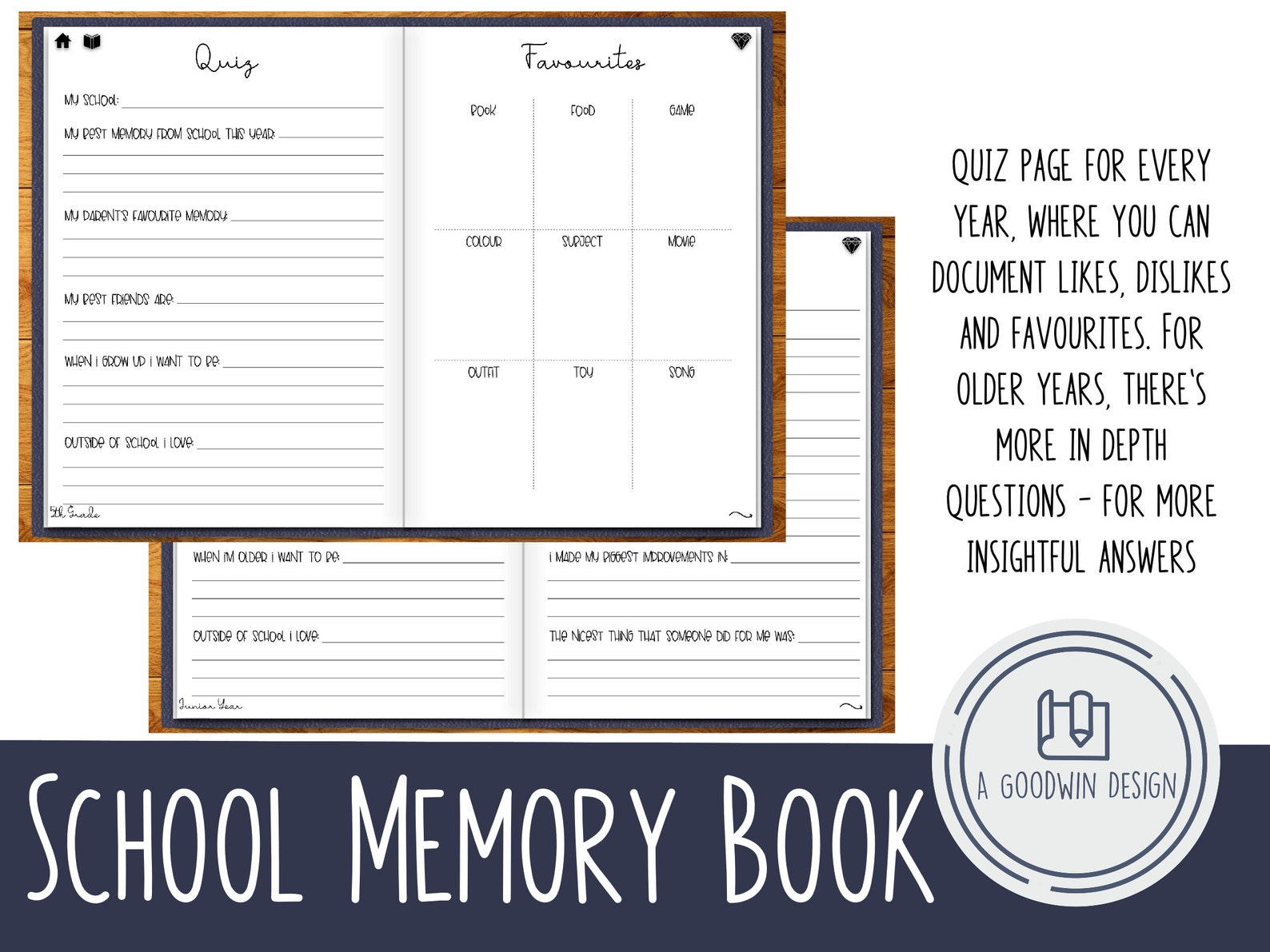Digital School Years Memory Book for Goodnotes or Xodo IPad | Etsy