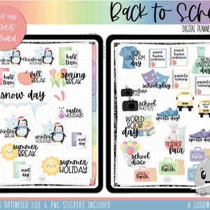 Back to School Bundle Digital Planner Stickers | Goodnotes Planner ...