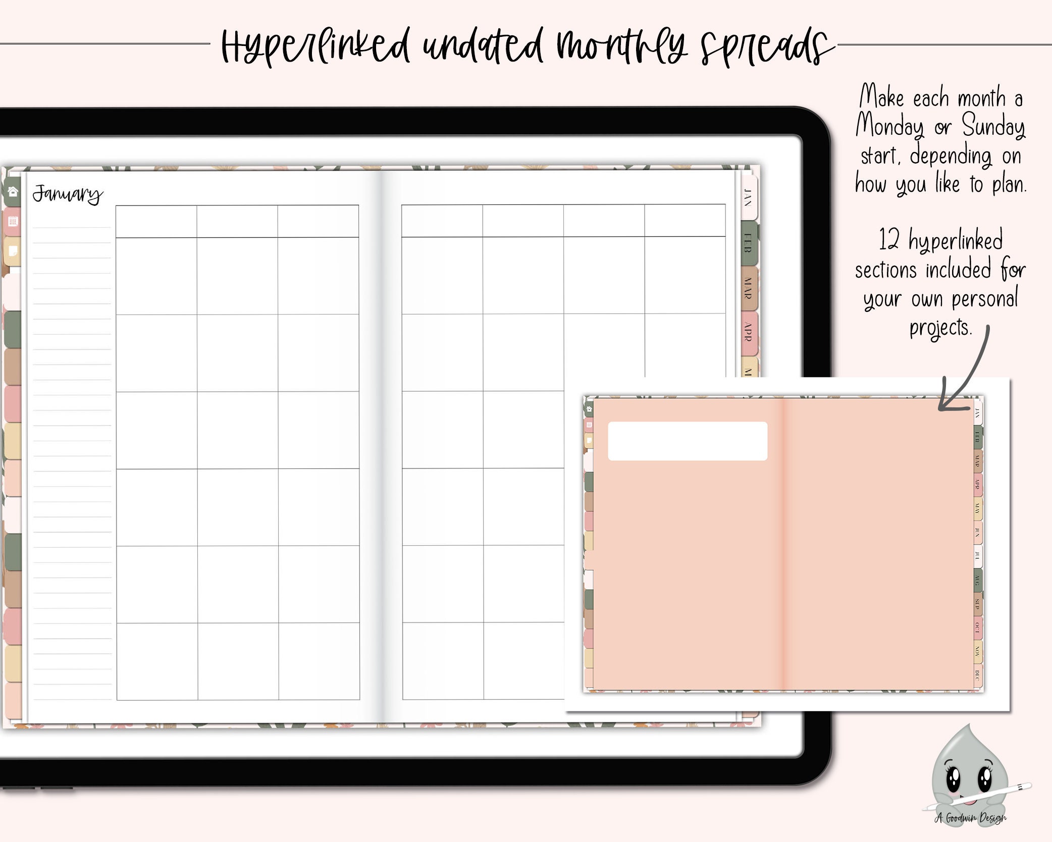 Neutral Boho Undated Digital Planner | Digital Planning | Goodnotes ...