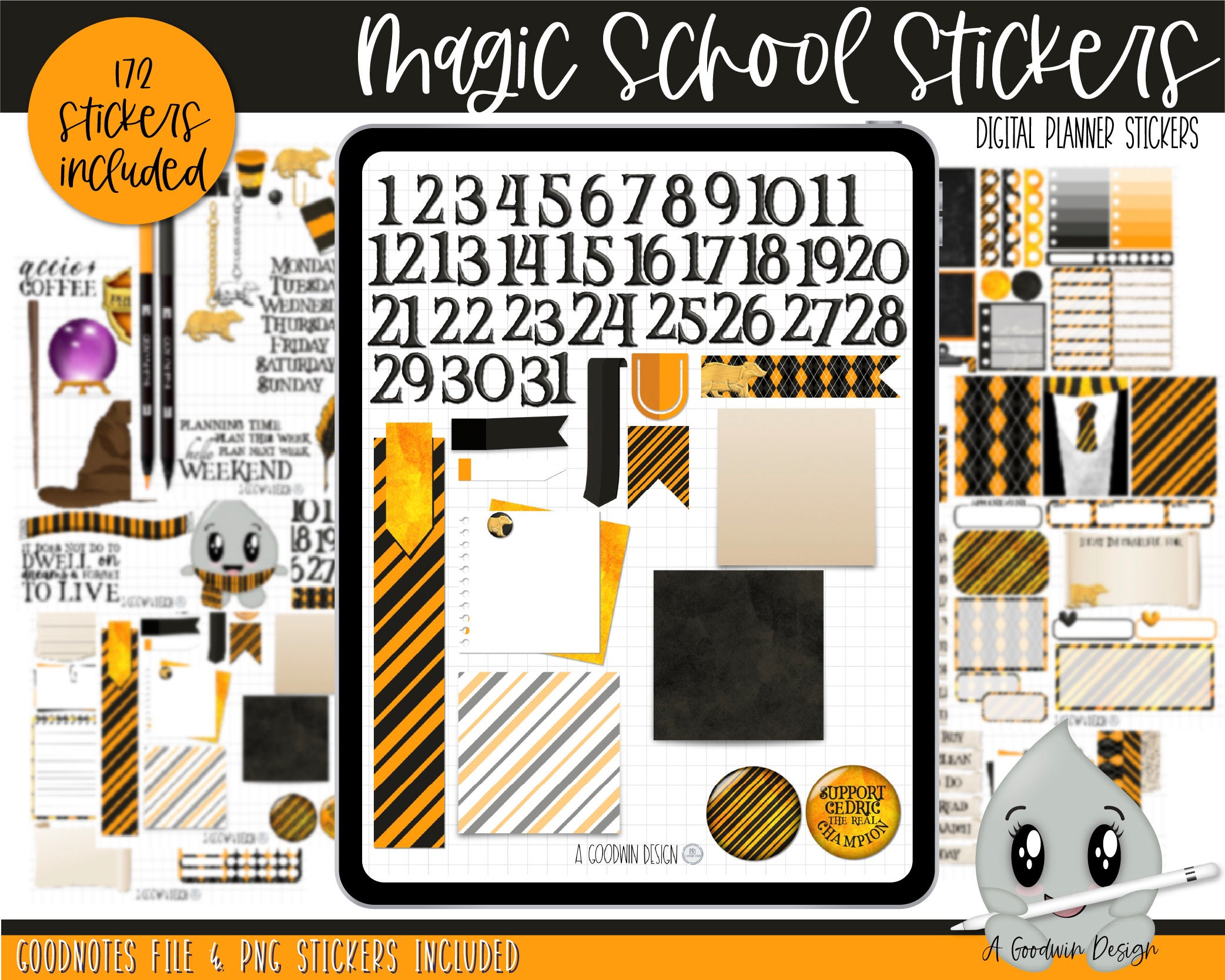 Magic School Digital Planner Stickers Decorative Sticker | Etsy