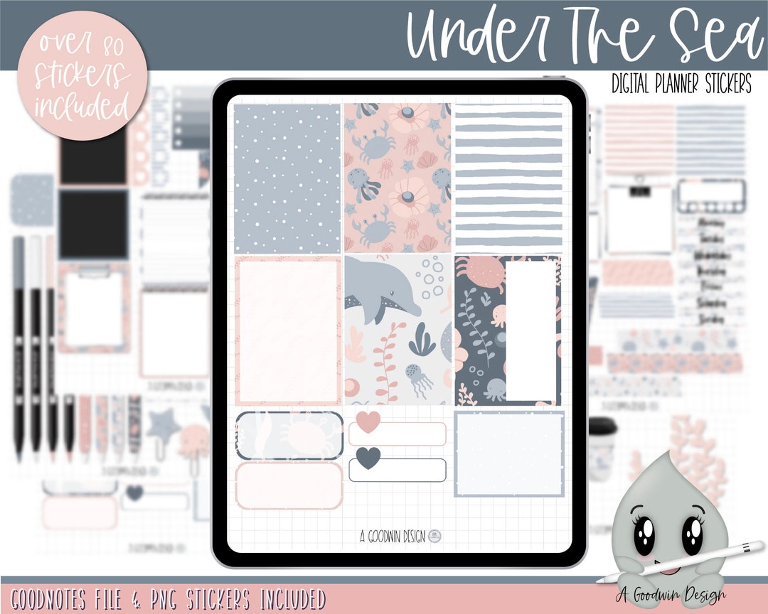 Under the Sea Digital Planner Stickers | Decorative Sticker Set ...
