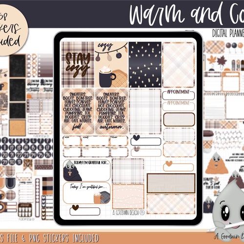 Autumn Sticker Set Goodnotes Stickers Digital Planning - Etsy