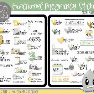 Functional Pregnancy Sticker Set L Planner Stickers | Functional ...