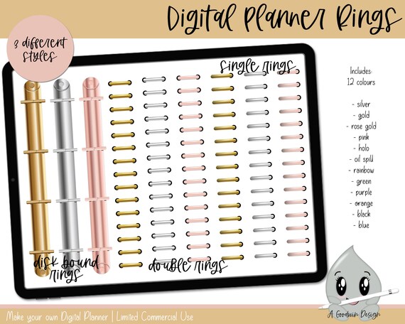 Digital Planner Rings Metals Personal and Limited | Etsy