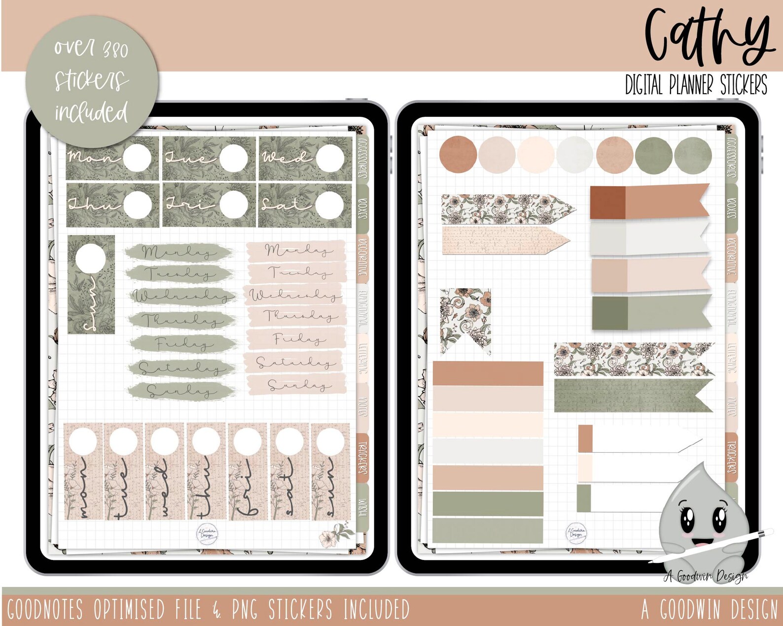 Cathy Vintage Weekly Digital Planner Stickers | Goodnotes Planner ...