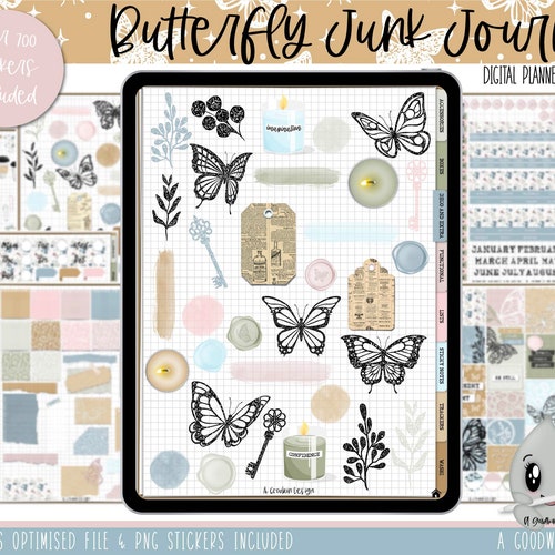 Butterfly Goodnotes Stickers Cute Butterfly Digital Planner - Etsy