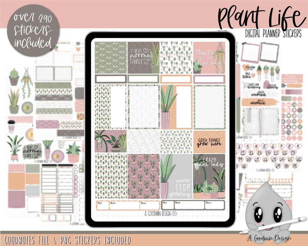 Plant Life Digital Planner Stickers | Goodnotes Stickers | Digital ...