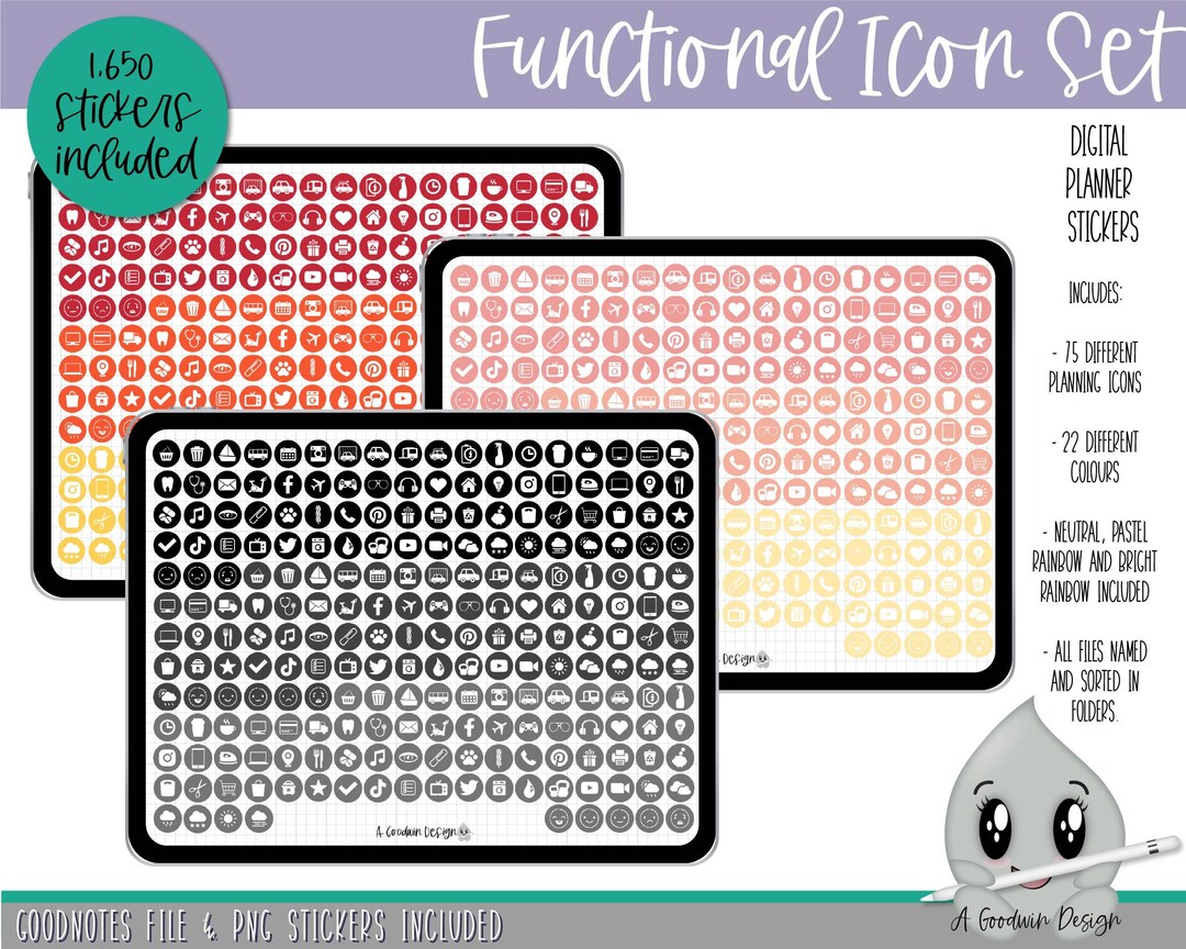 Functional Icons - Planner Stickers | Functional Sticker Set ...