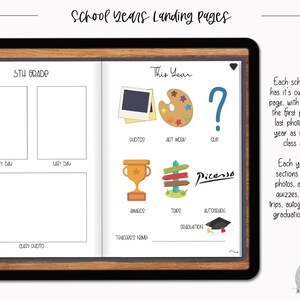 Digital School Years Memory Book for Goodnotes or Xodo | iPad Memory ...