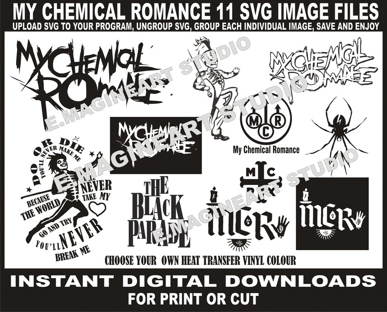 My Chemical Romance SVG'srock celebs guitarists | Etsy