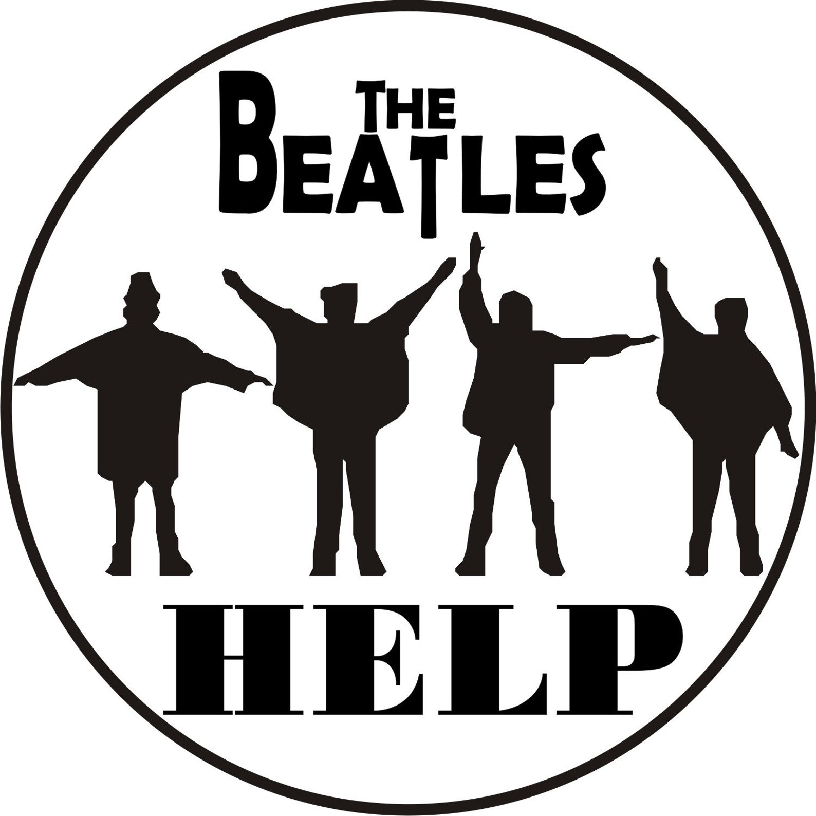 The Beatles Help Image Download Black and white 4 image | Etsy