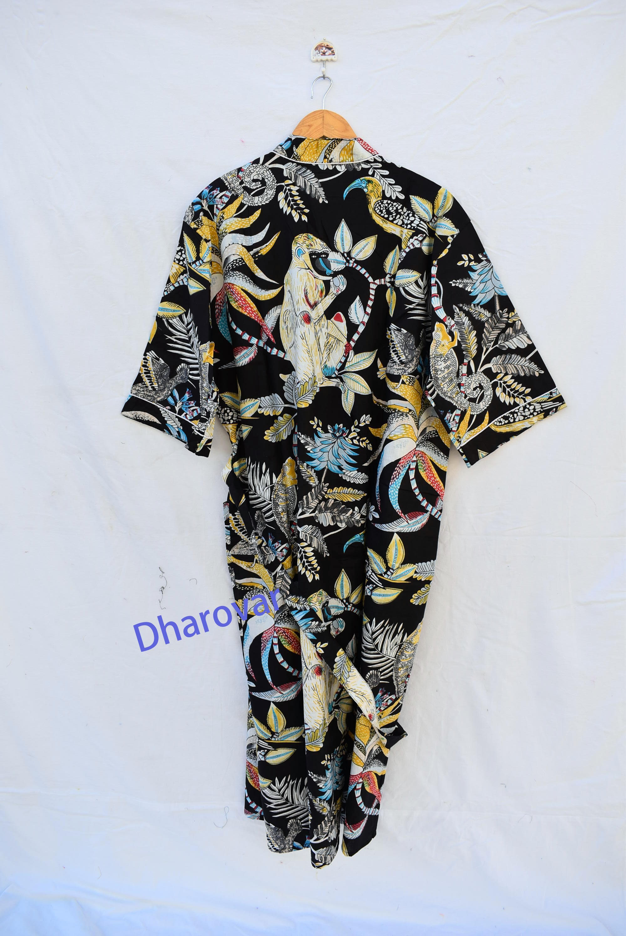 Monkey Print Royal Cotton Sleepwear Robes Nightdress Kimono - Etsy