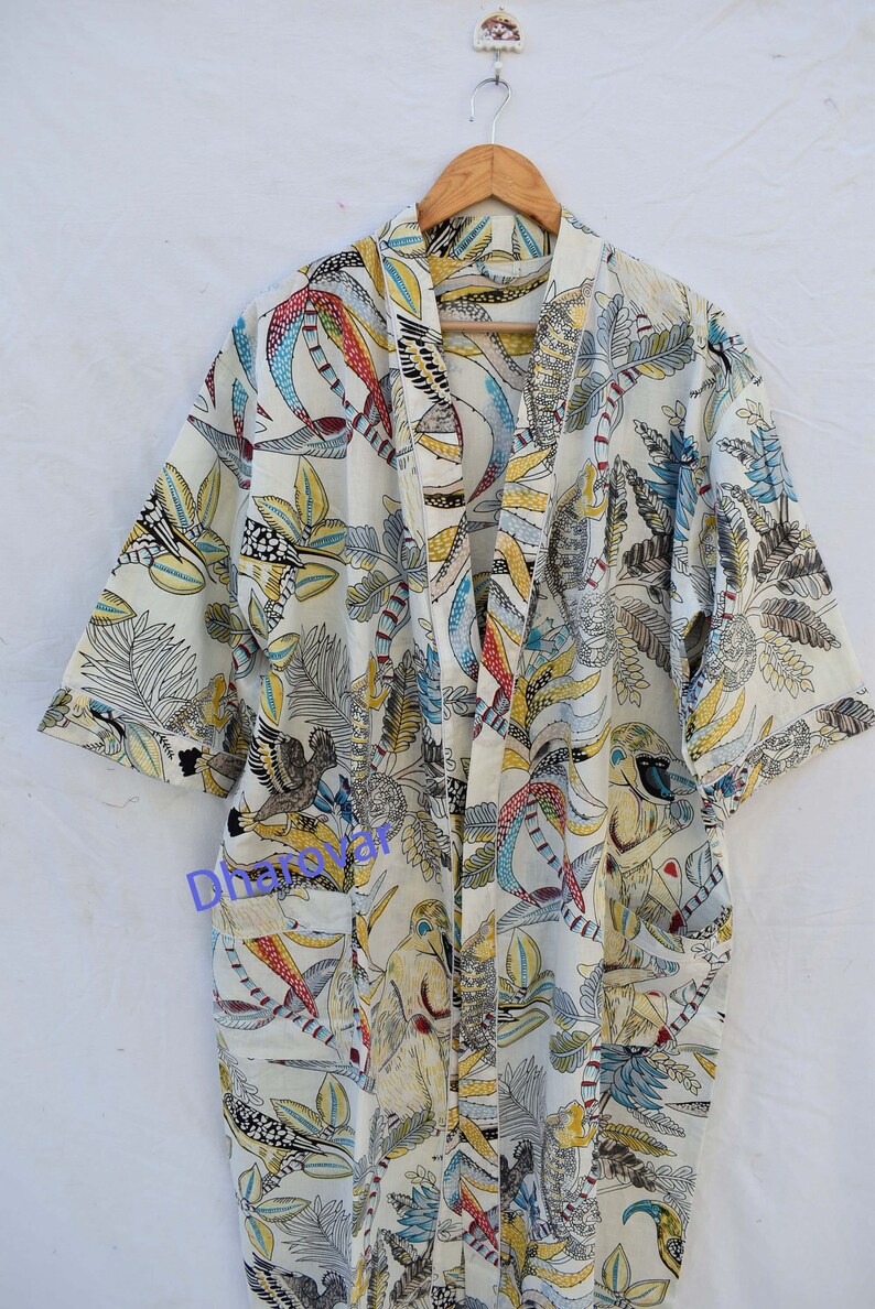 Monkey Print Royal Cotton Sleepwear Robes Nightdress Kimono - Etsy