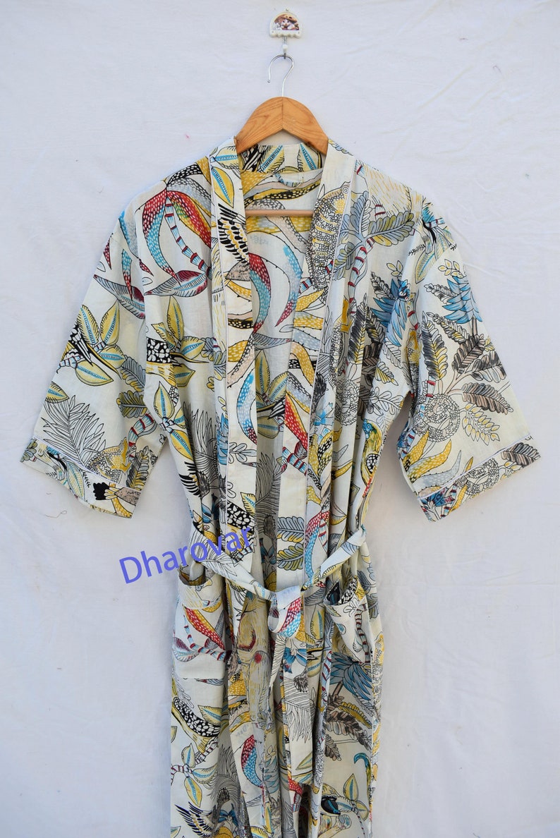 Monkey Print Royal Cotton Sleepwear Robes Nightdress Kimono - Etsy