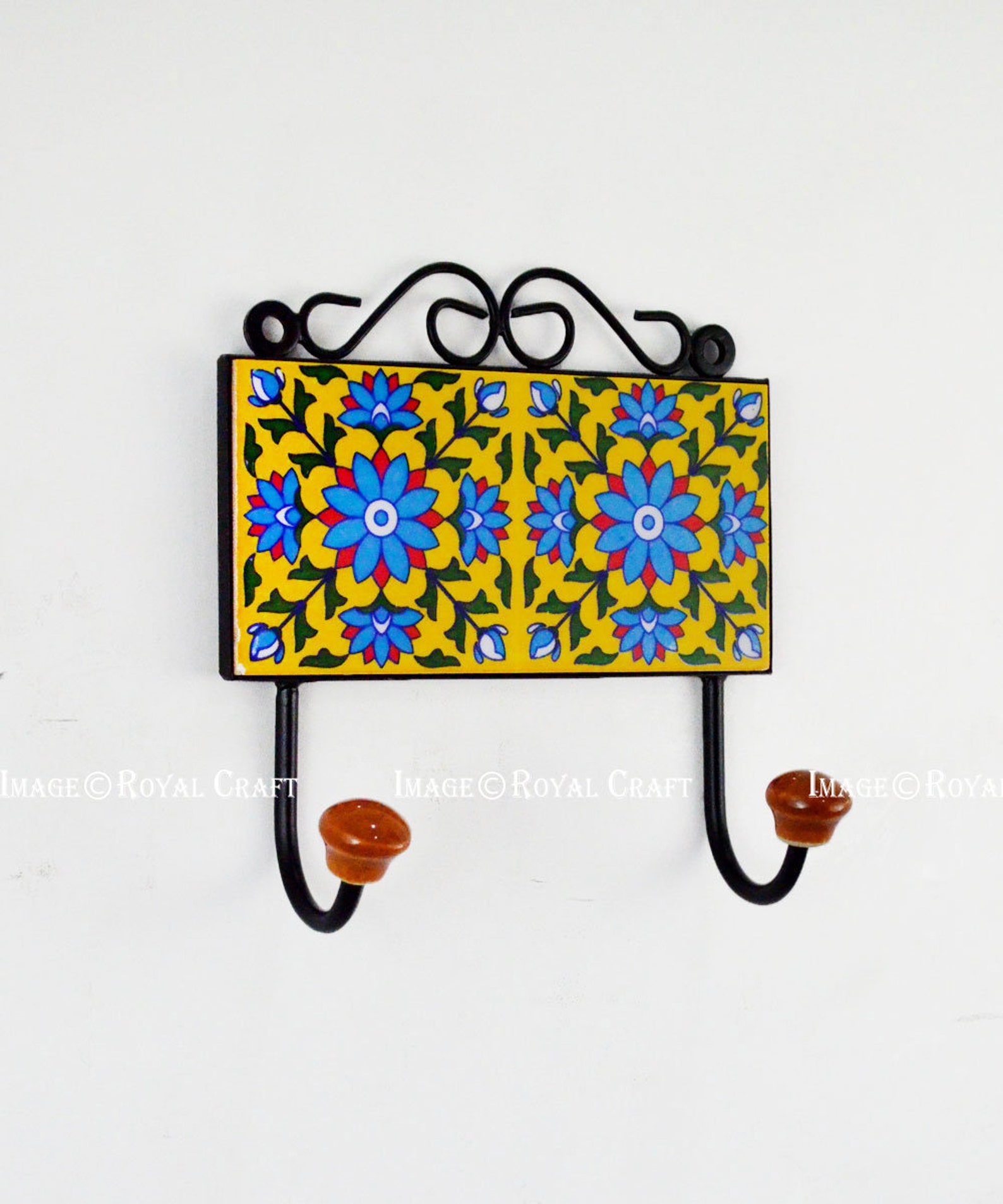 Handmade Traditional Colorful Decorative Ceramic Wall Hook | Etsy