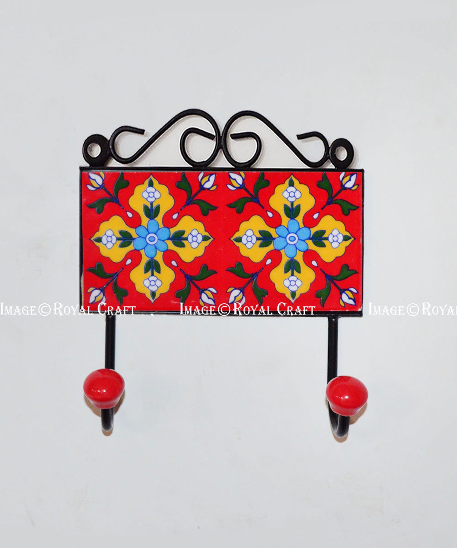 Handmade Traditional Colorful Decorative Ceramic Wall Hook | Etsy