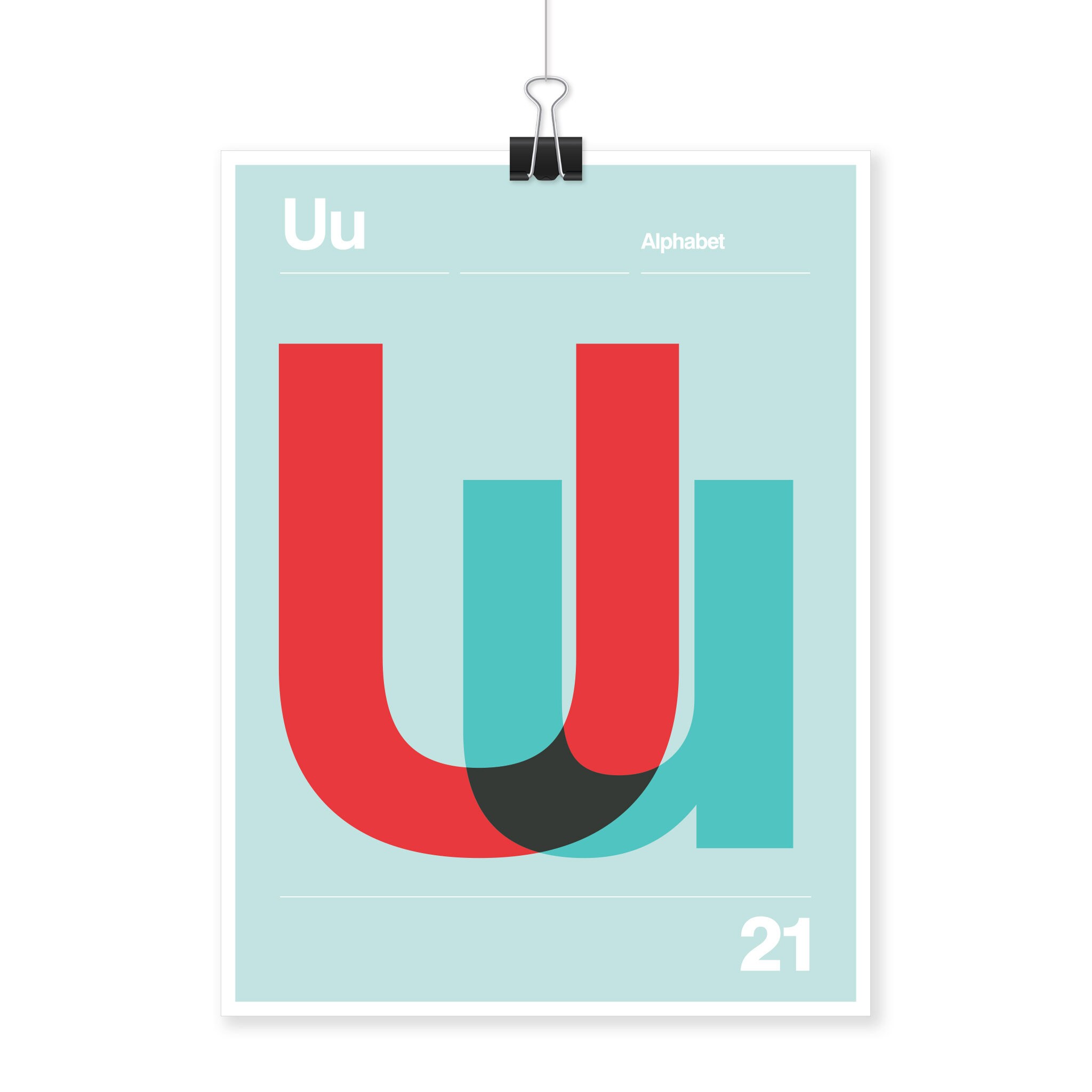 Initial Letter U Alphabet Typographical Print Wall Art - Etsy