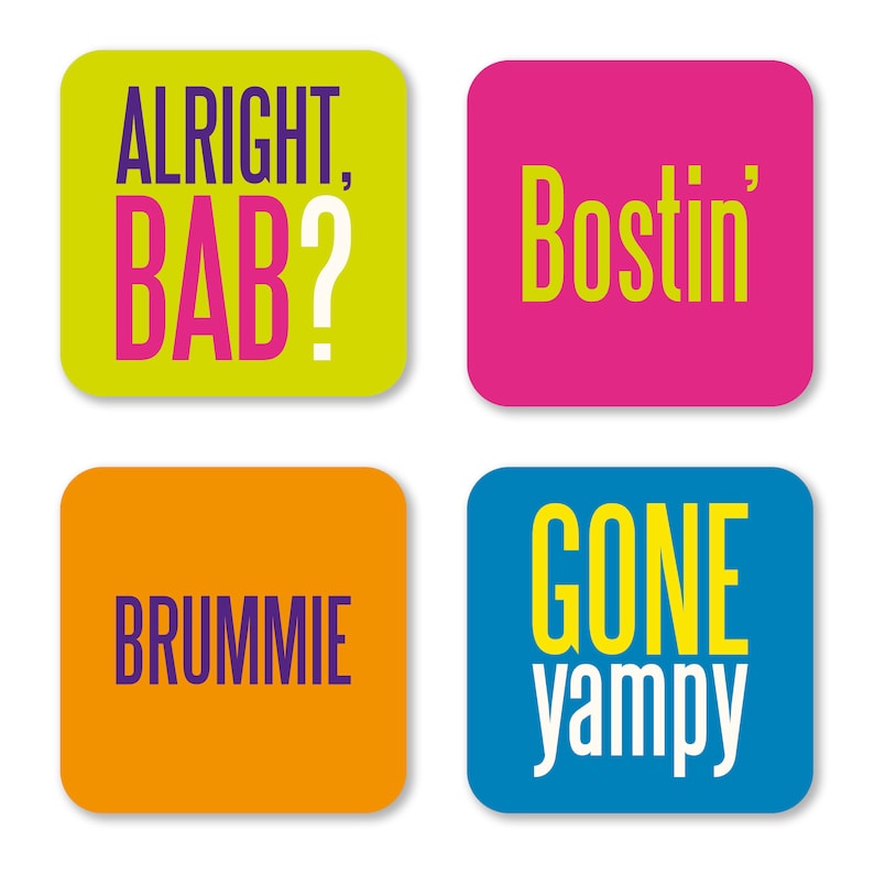 Brummie Phrase Coaster X4 Pack Birmingham/midlands Gift - Etsy UK
