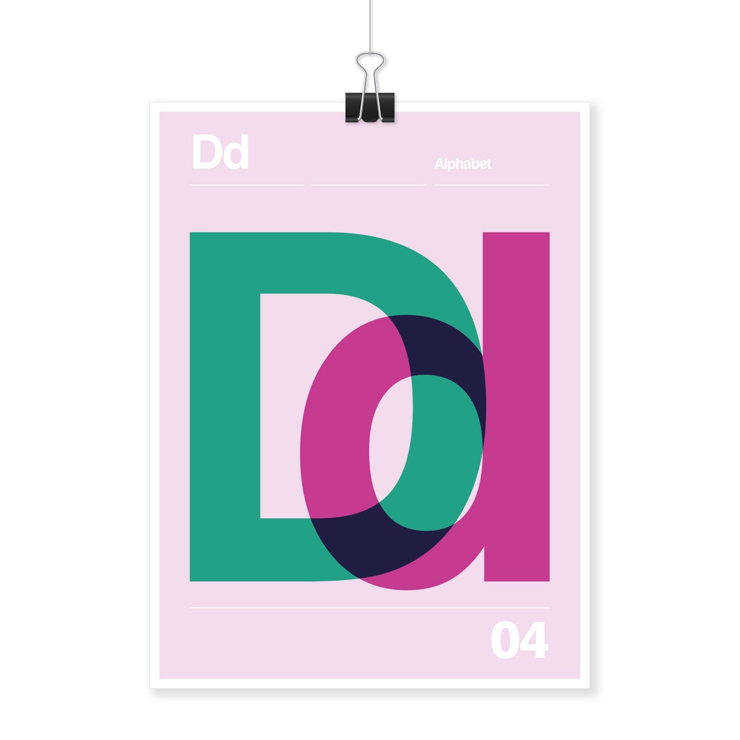 Initial Letter D Alphabet Typographical Print Wall Art - Etsy