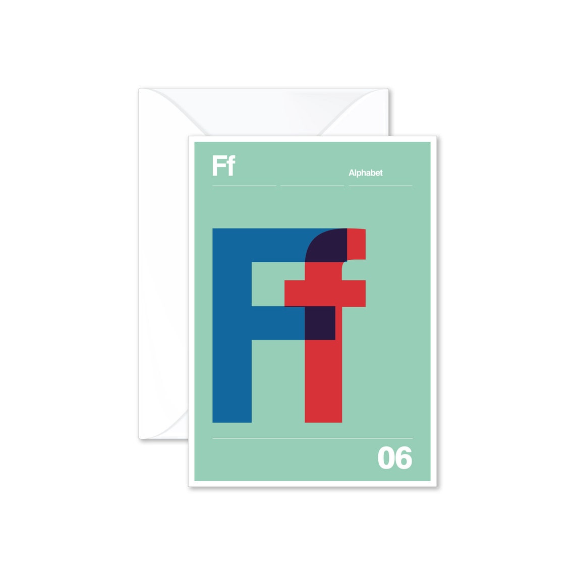 Initial Letter F Mini Card Alphabet Typographical A6 - Etsy